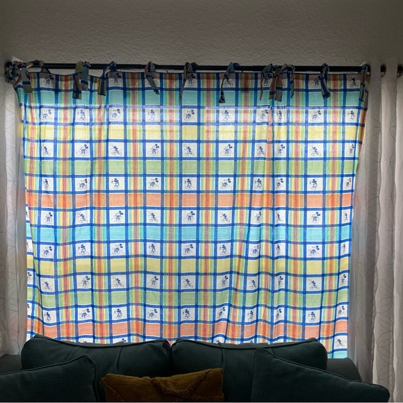 Disney | Accents | Disney 0 Cotton Mickey Mouse Curtain 72x72 ...